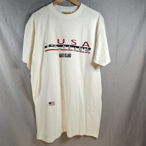 The Mountain USA Marco Island Graphic Print Stars Flag Large Y2K White ...