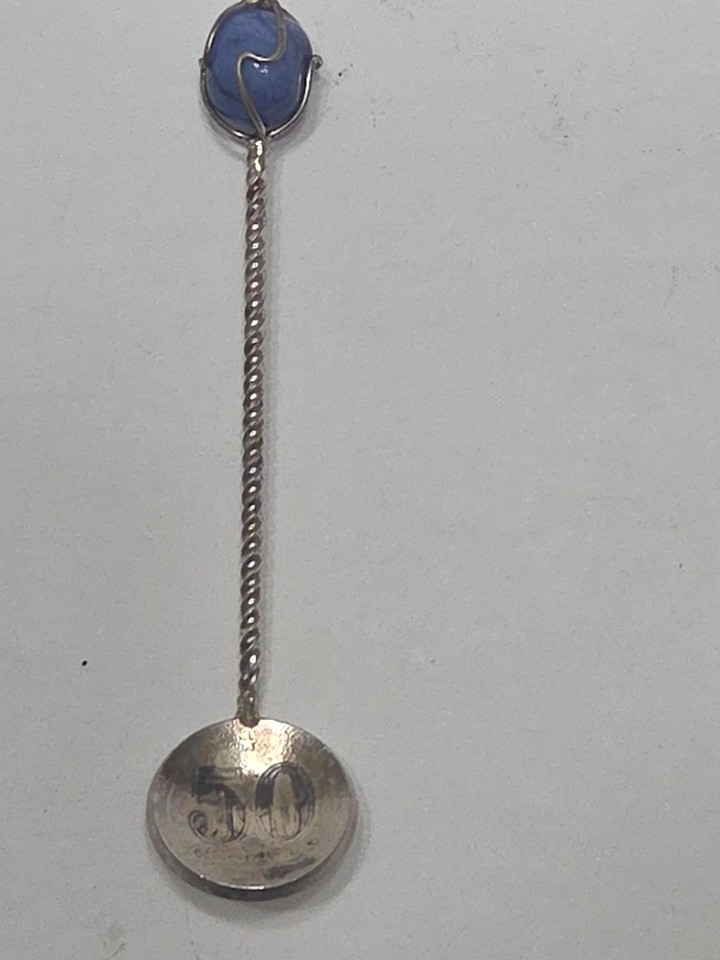 6 Brazilian Coin 50 Centavos Souvenir Spoons Semi Precious Stone ...