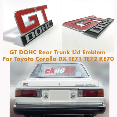 GT DOHC Rear Trunk Lid Emblem For Toyota Corolla DX TE71 TE72 KE70 | eBay