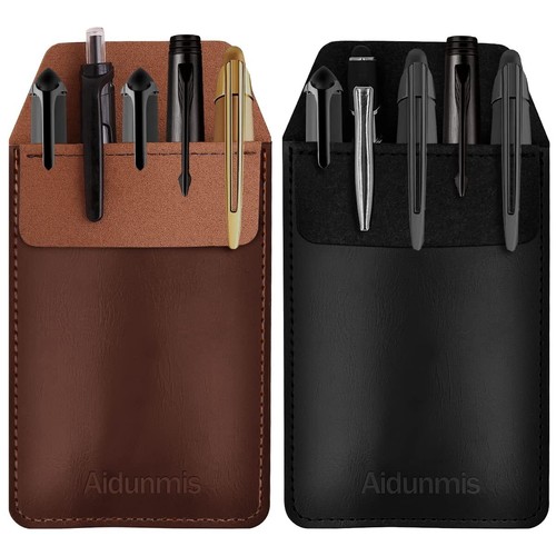 Leather Pocket Pen Holder Organizer Pocket Protector for Shirts Pants ...