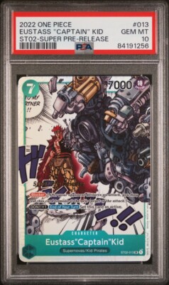 English One Piece Eustass "Captain" Kid ST02-013 Super Pre-Release PSA ...