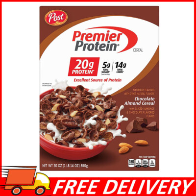 Post Premier Protein Chocolate Almond Cereal Breakfast Cereal Snack 30 ...