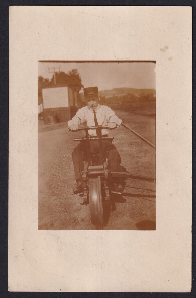 RPPC-Railroad-Velocipede Handcar-Antique Real Photo Postcard | eBay