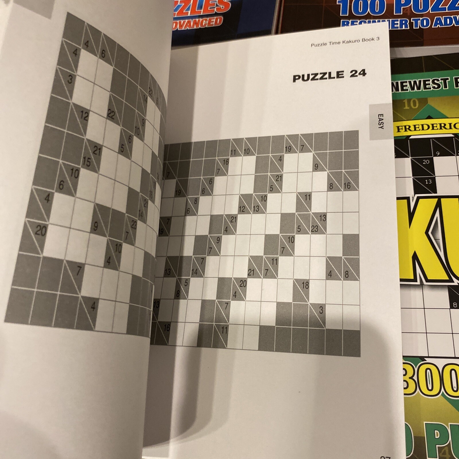 Kakuro Puzzle Book LOT of 4 Books Set 100 Puzzles Each Advanced ...