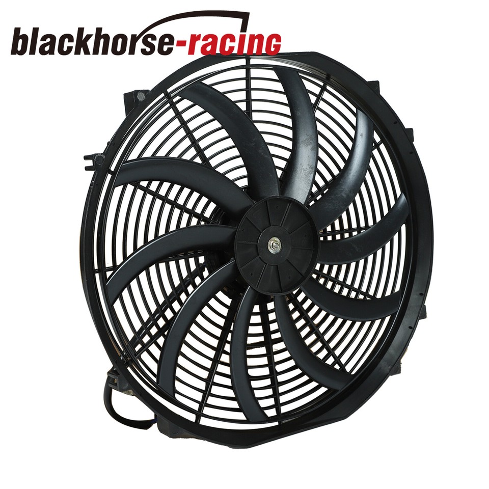 16" ELECTRIC RADIATOR/ENGINE COOLING FAN+MOUNTING ZIP TIE KIT BLACK ...
