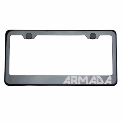 Titanium Gun Metal License Plate Frame ARMADA Laser Etched Metal Screw ...