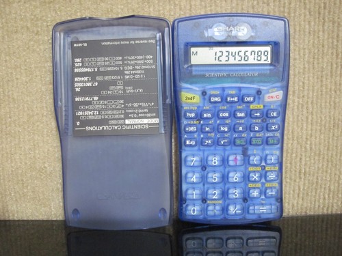 Sharp EL-501W Scientific Calculator With Cover - Clear Blue Translucent ...