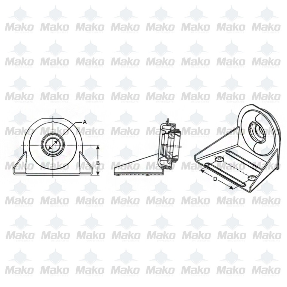 Driveshaft Center Bearing plus Straps fits Mercedes ML 1634100010 / ...