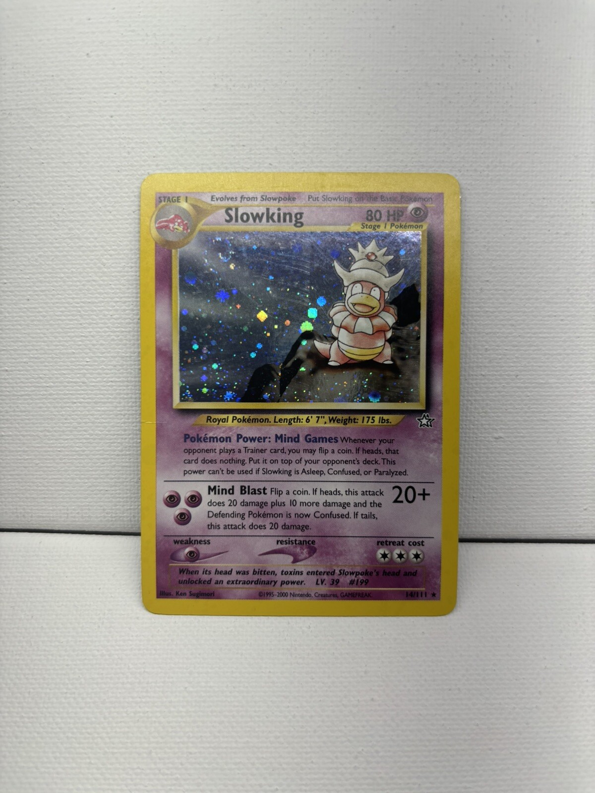 Pokémon TCG Slowking Neo Genesis 14/111 Vintage Unlimited Holo Rare LP ...