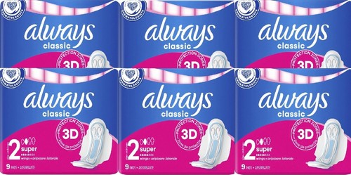 Pack de 9 tampons de protection 3D Always Classic (taille 2) - 54 ...