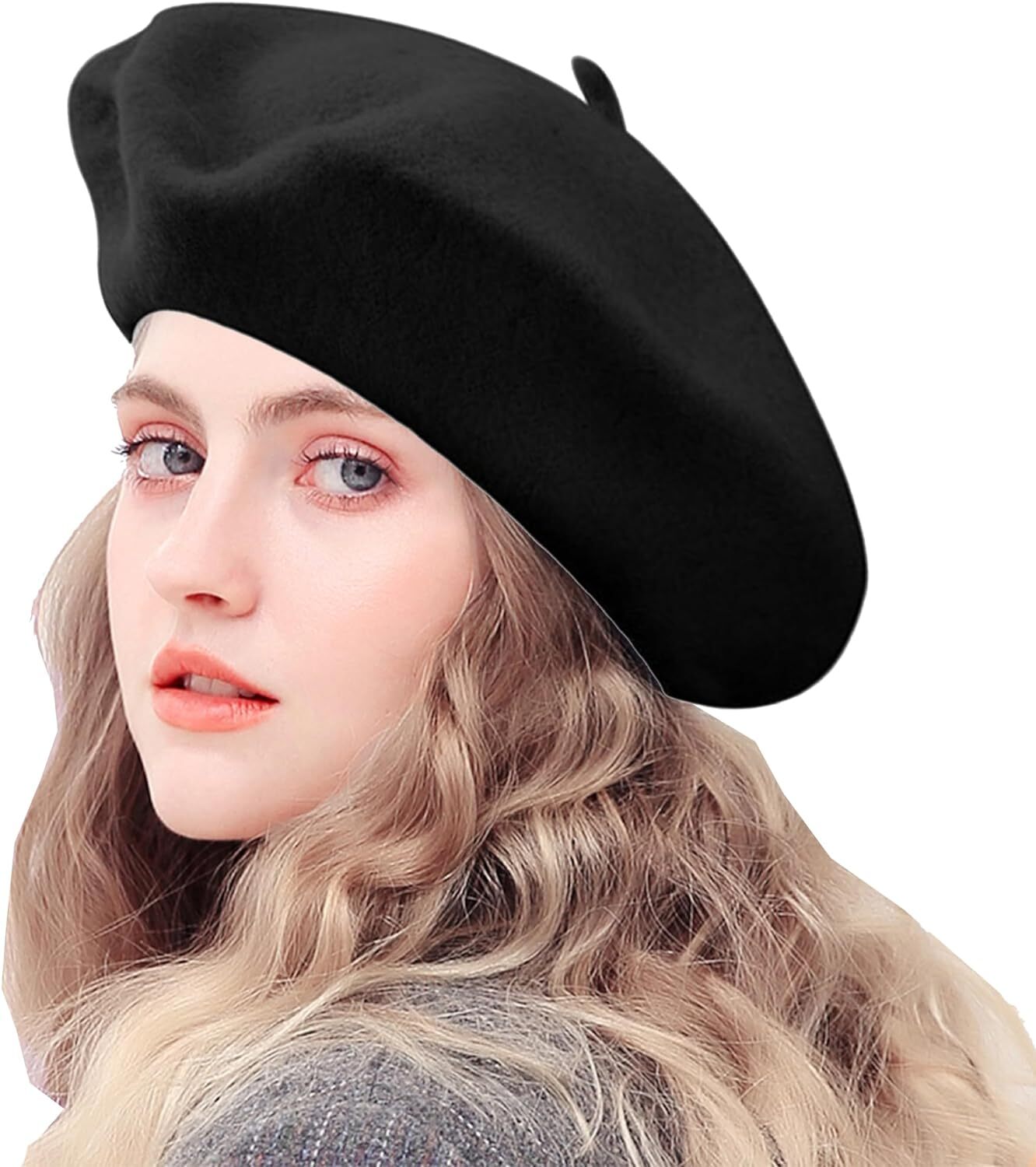 IZUS Women French Beret Hat Solid Artist Wool Adult One Size, Black | eBay