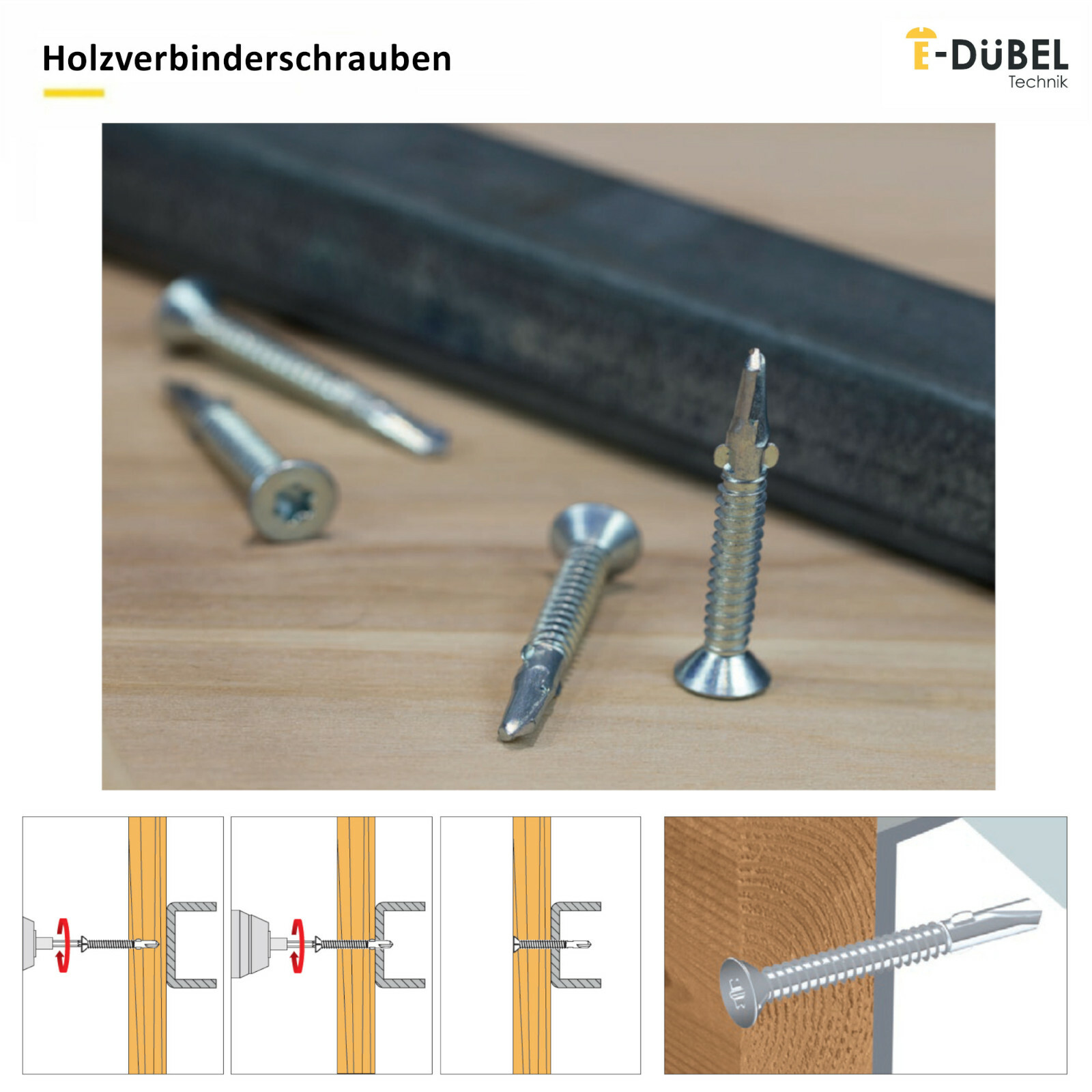 Flügelbohrschrauben Senkkopf Torx für Holz auf Stahl Bohrschrauben ...