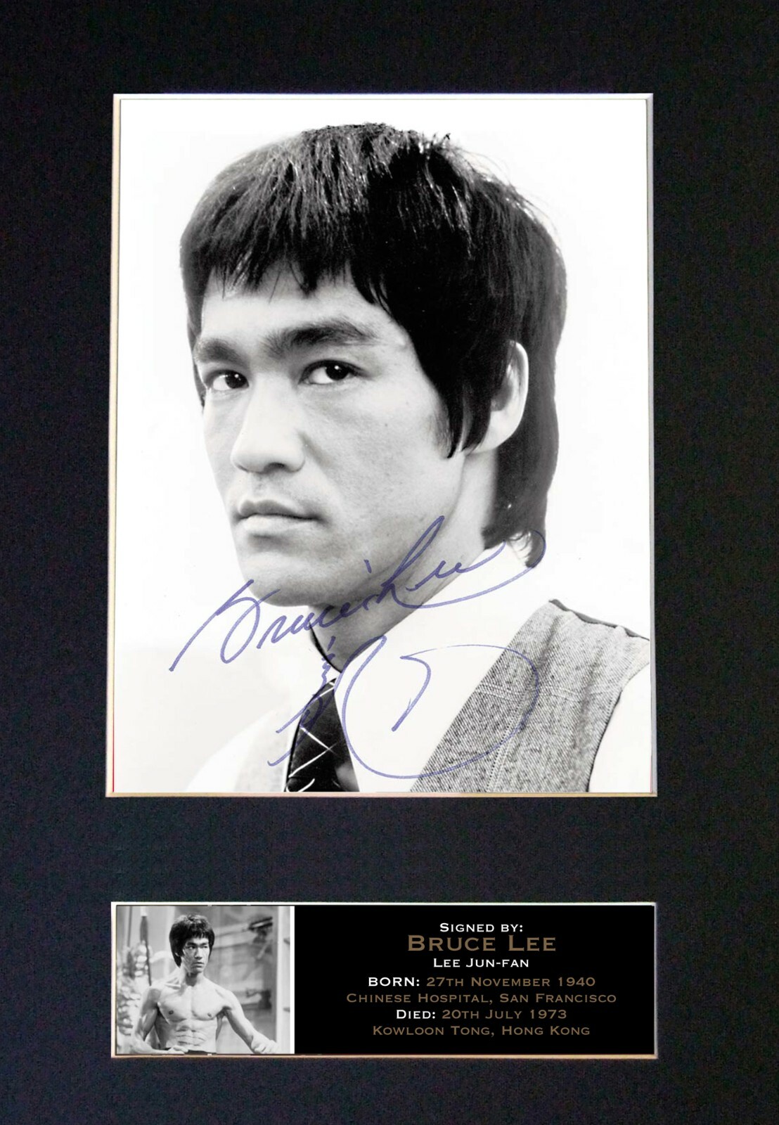 BRUCE LEE No2 Signed Mounted Reproduction Autograph Photo Prints A4 768 ...