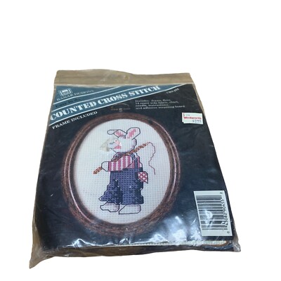 Cross Stitch Kit Banar Designs BUNNY FISHING POLE With Frame Vintage ...