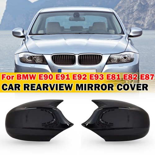 For BMW E90 E91 E92 E93 E81 E82 E87 Gloss Black Ox Horn Mirror Cover Trim Caps | eBay