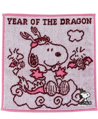 Peanuts Snoopy cotton hand towel zodiac sn Dragon 25×25cm pink | eBay
