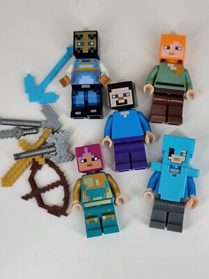 Lego Minecraft Minifigure Lot Of 5 Figures C10 | eBay