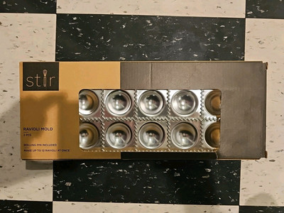 Stir Brand Ravioli Mold Makes 12 Ravioli At A Time Includes Rolling Pin ...