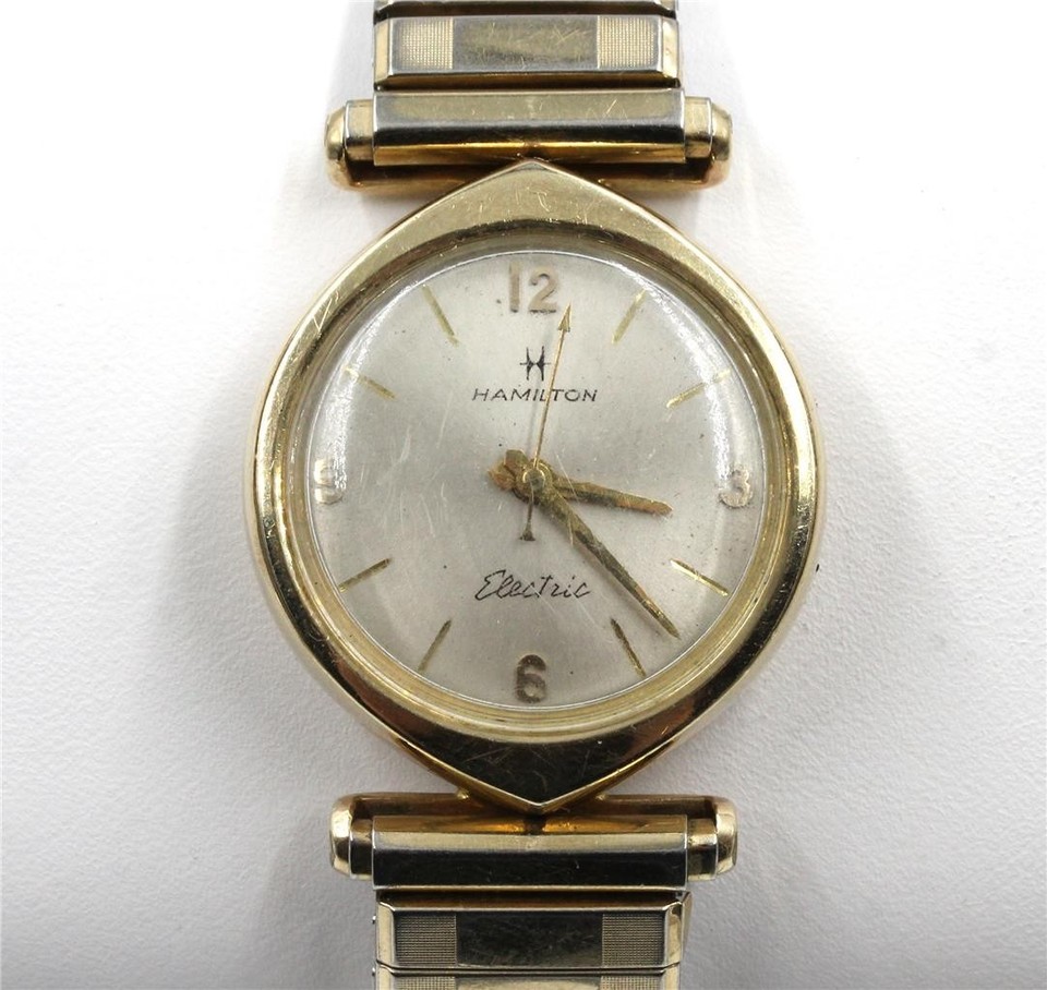 VINTAGE HAMILTON 505 ELECTRIC 10K GOLD FILLED FANCY DESIGN WRISTWATCH ...