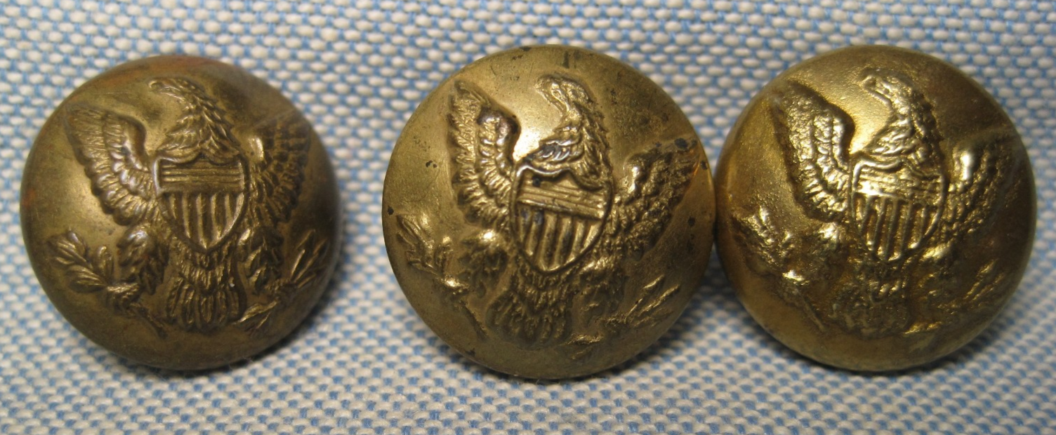 3 Non-Dug Civil War Eagle General Service Cuff Buttons | eBay