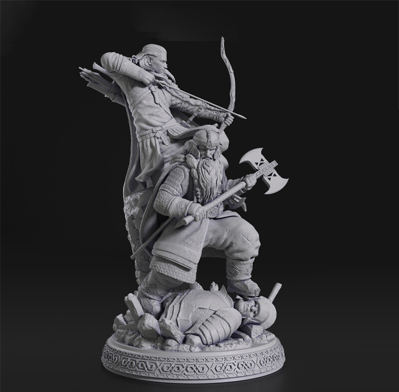 1/10 24cm Gimli Legolas 3D Print Garage Kit Model Kit Unpainted ...