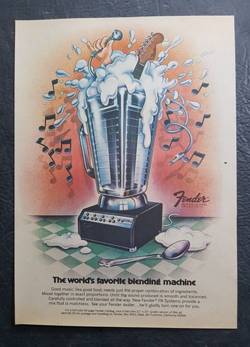 Fender "The World's Favorite Blending Machine" Promo Print Ad Vintage ...