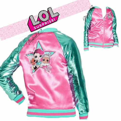 LOL Surprise Pink/Teal Color “Go Team” Glitter Series Bomber Jacket ON ...