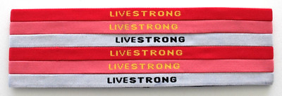 Nike Livestrong Swoosh Headbands Assorted 6 Pack Scarlet Fire/Sky Pink ...