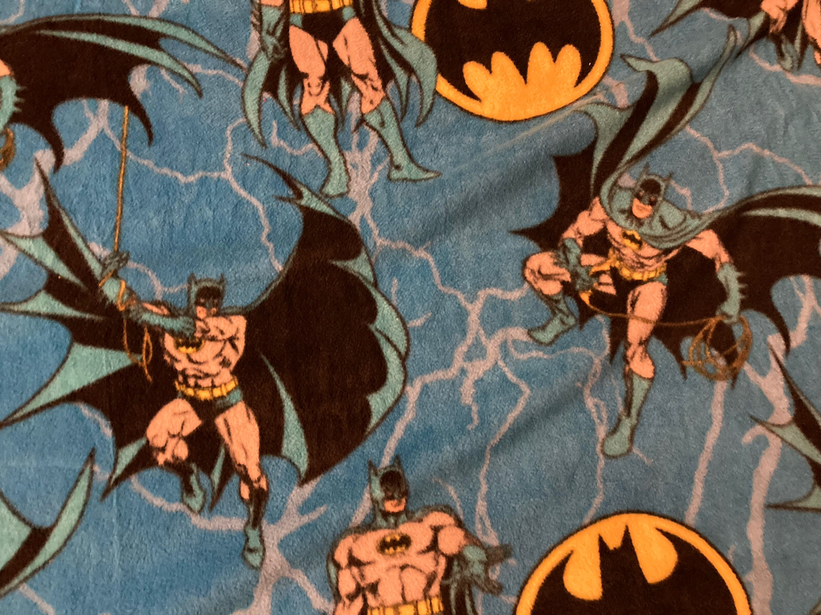 Vintage DC Comics Batman Fabric EUGENE TEXTILES Flannel Fleece 60" x 36 ...