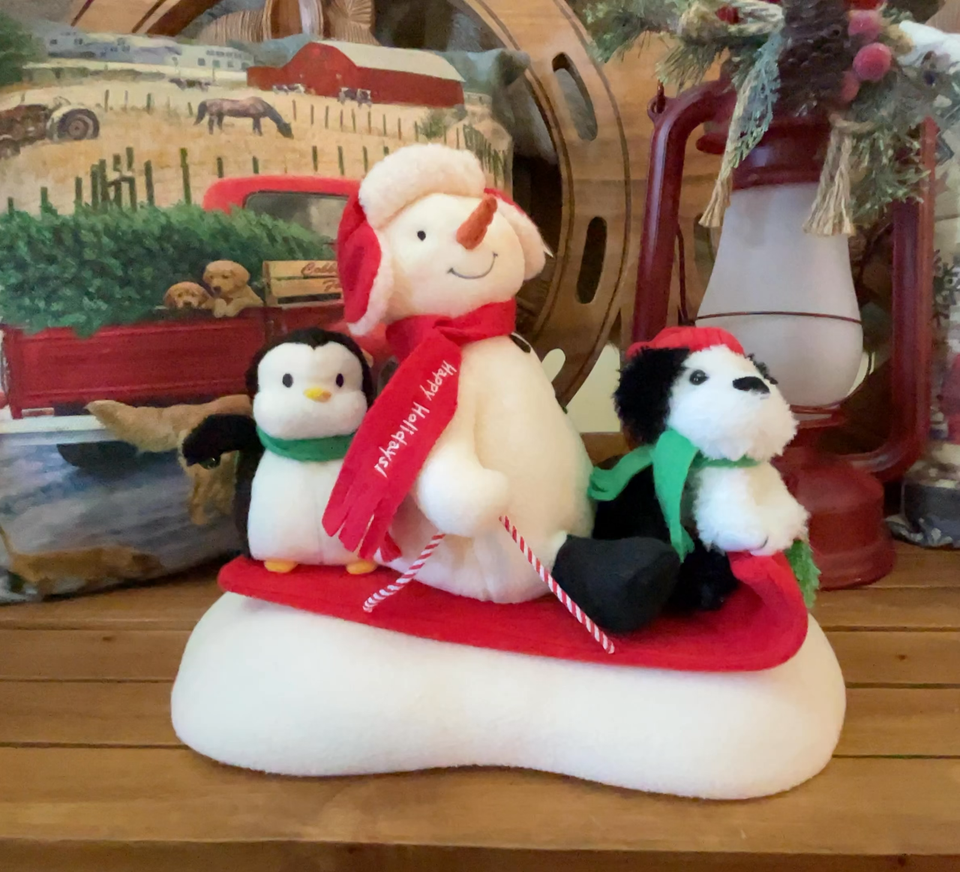 Hallmark Jingle Pals Snow What Fun Sledders Singing Snowman Dog Penguin ...