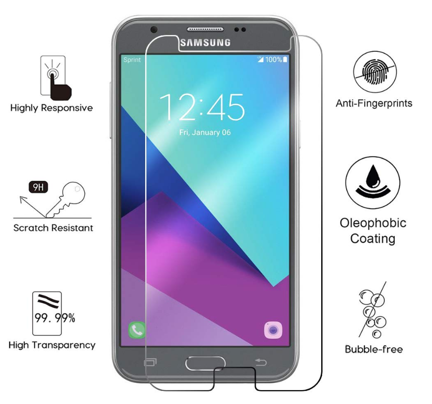 3x Tempered Glass Screen Protector For Samsung Galaxy J3 Achieve J3 ...
