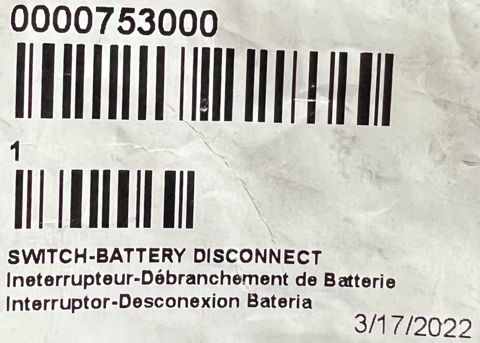 0000753000 Genuine Paccar Battery Disconnect Switch OEM - New | eBay