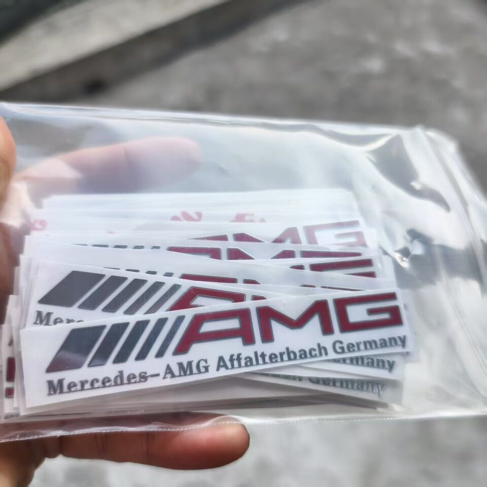 2PCS For Mercedes-Benz AMG Badge Car Interior Sticker Decal Car Emblem ...
