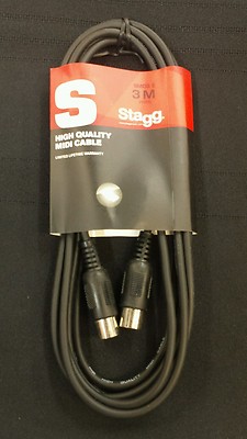 Stagg MIDI Cable Ten Feet SMD3 E 10ft. Black Instrument | eBay