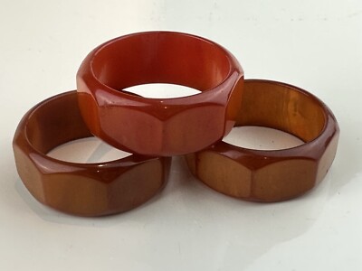 3 X Art Amber Napkin Rings Available Worldwide | eBay UK