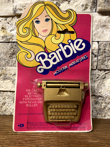 1976 Mattel Barbie Modern Miniatures Die Cast Metal Typewriter with ...