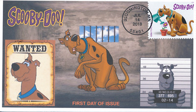 JVC CACHETS - 2018 SCOOBY-DOO ISSUE FIRST DAY COVER FDC #2 SCOOBY IN ...