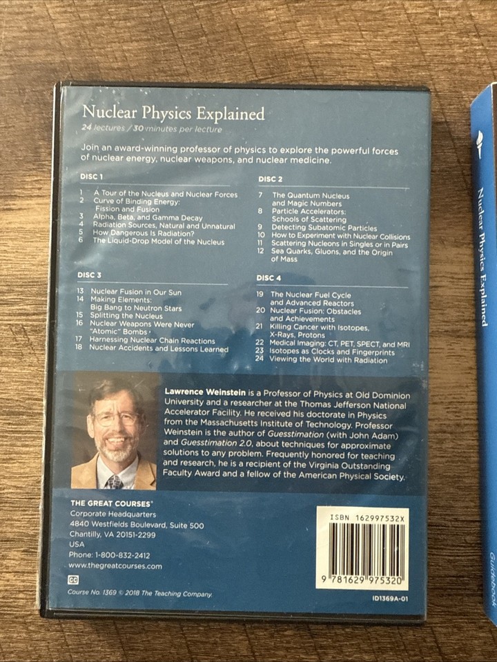 Great Courses Nuclear Physics Explained with Lawrence Weinstein DVD No ...
