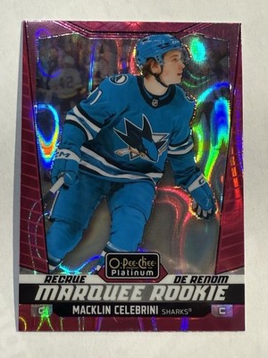 2024-25 O Pee Chee Platinum Macklin Celebrini Pink Magma Marquee Rookie ...
