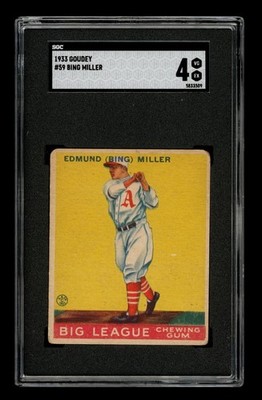 1933 Goudey Set-Break # 59 Bing Miller Rookie SGC 4 VG EX | eBay