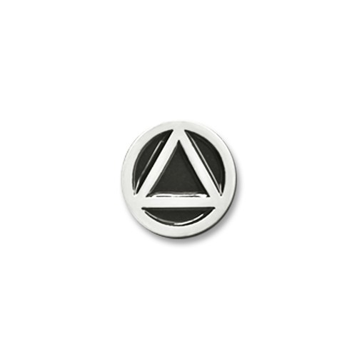 AA Circle/Triangle Small Black and Silver Enameled Lapel Pin 3/8" | eBay