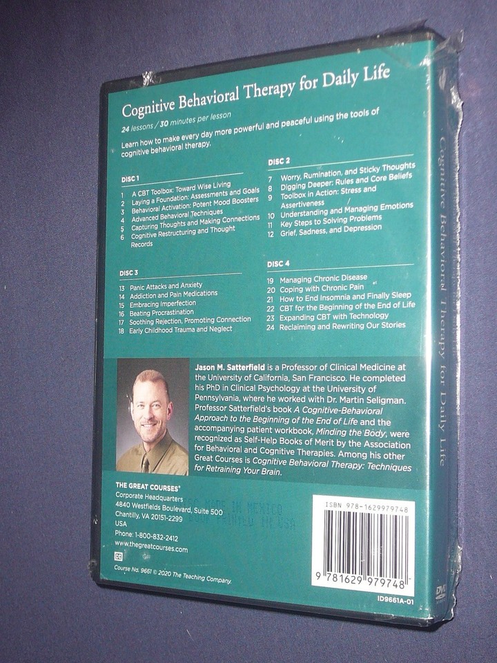 Great Courses DVDs : COGNITIVE BEHAVIORAL THERAPY for DAILY LIFE new ...