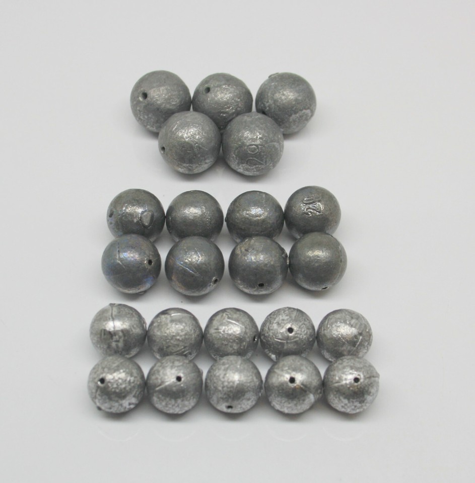 Ball Sinkers size 00 0 1 2 3 4 5 6 7 8 9 10, 2g - 130g, Bulk Packs ...