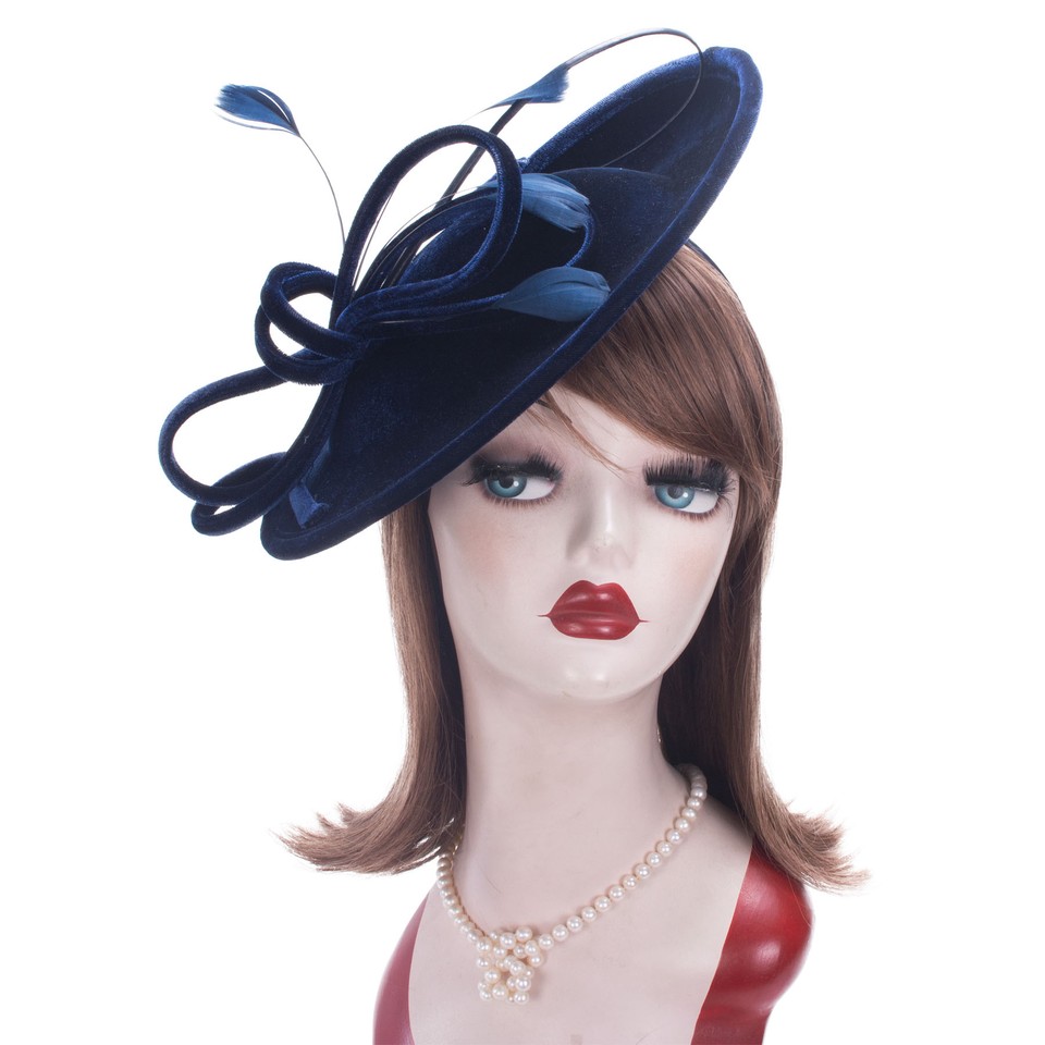 Elegant Womens Loop Velvet Wedding Occasion Church Fascinator Headpiece ...