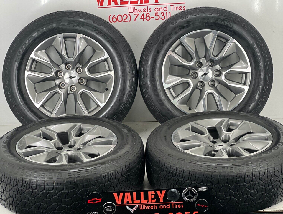 4 CHEVY RIMS TIRES wheels genuin OEM 2756020 AT Goodyear AT Tires ...