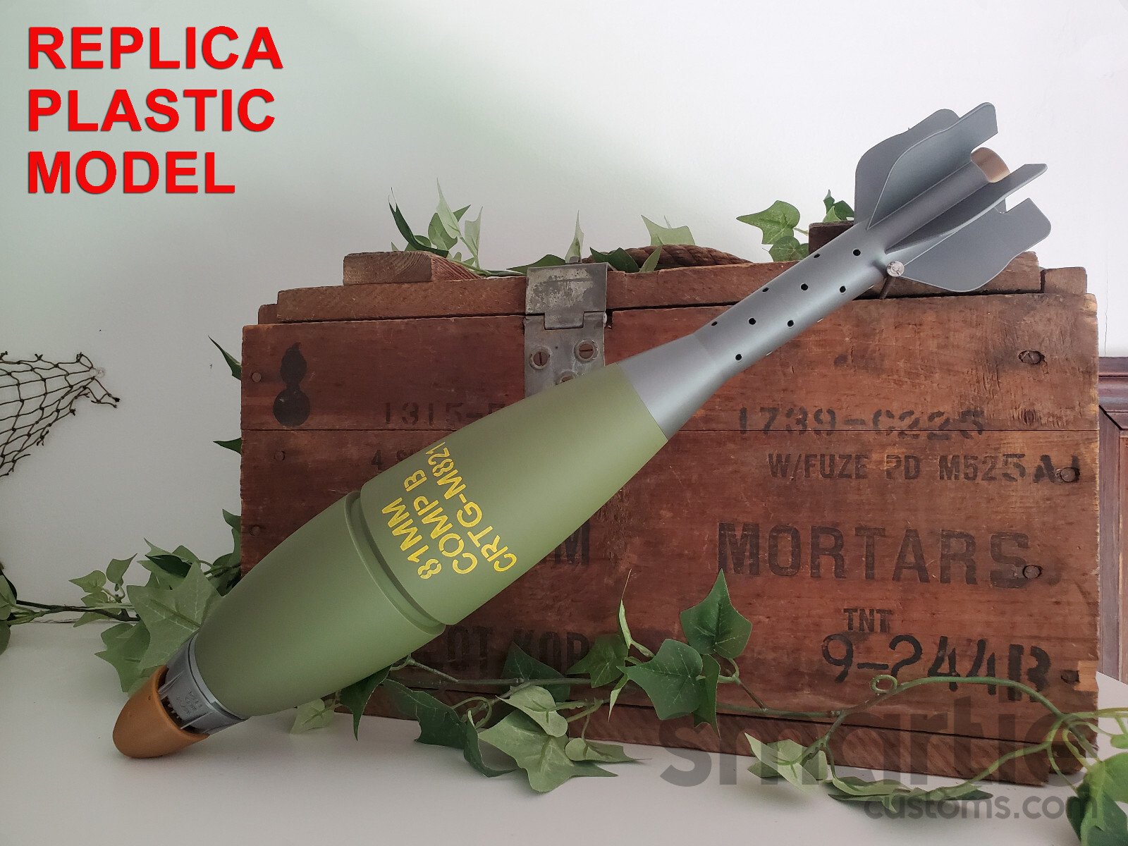 DUMMY M821 81mm Mortar Shell Round - Accurate Size Plastic Replica | eBay