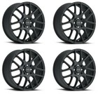 Set 4 14" Vision Street 426H Cross Matte Black Wheels 14x5.5 5x100 Rims ...