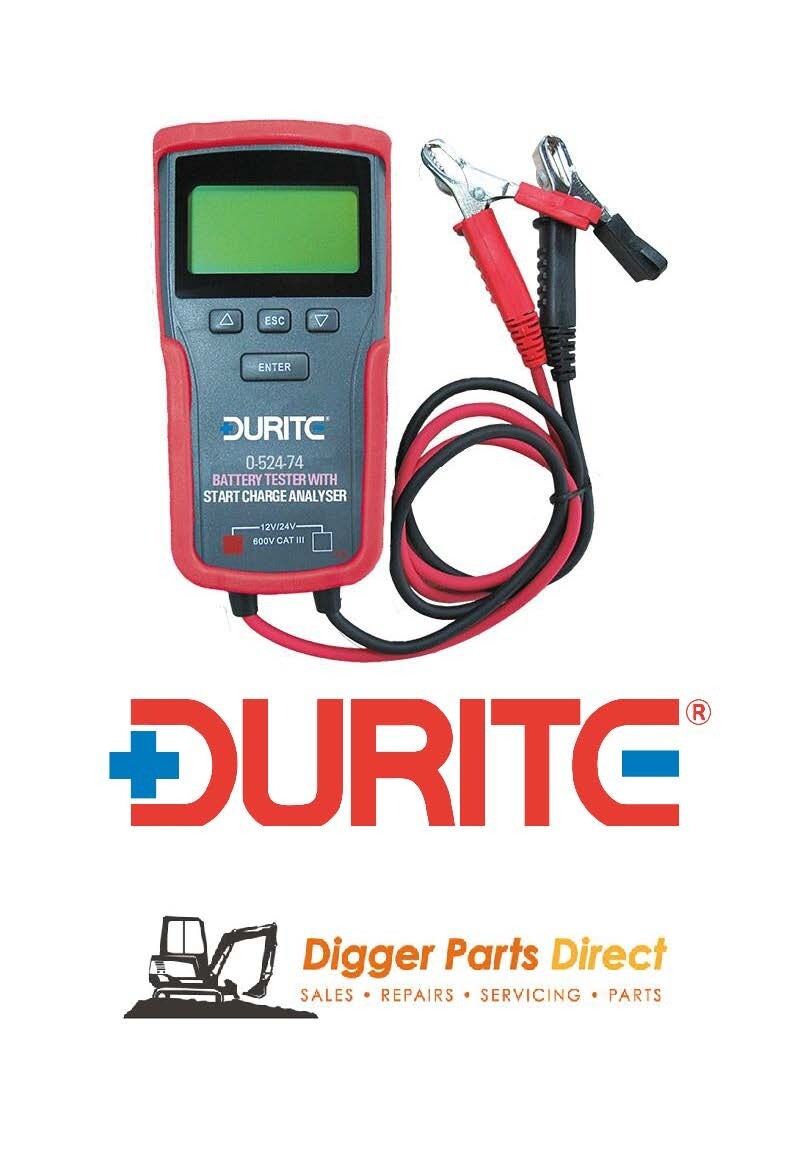 Durite Digital Battery Tester with Start/Charge Analyser - Red (0-524 ...