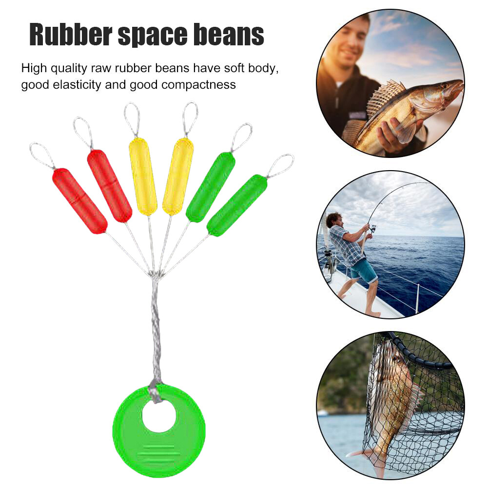 600pcs/100Group Fishing Float Colorful Rubber for Outdoor (Cylindrical ...