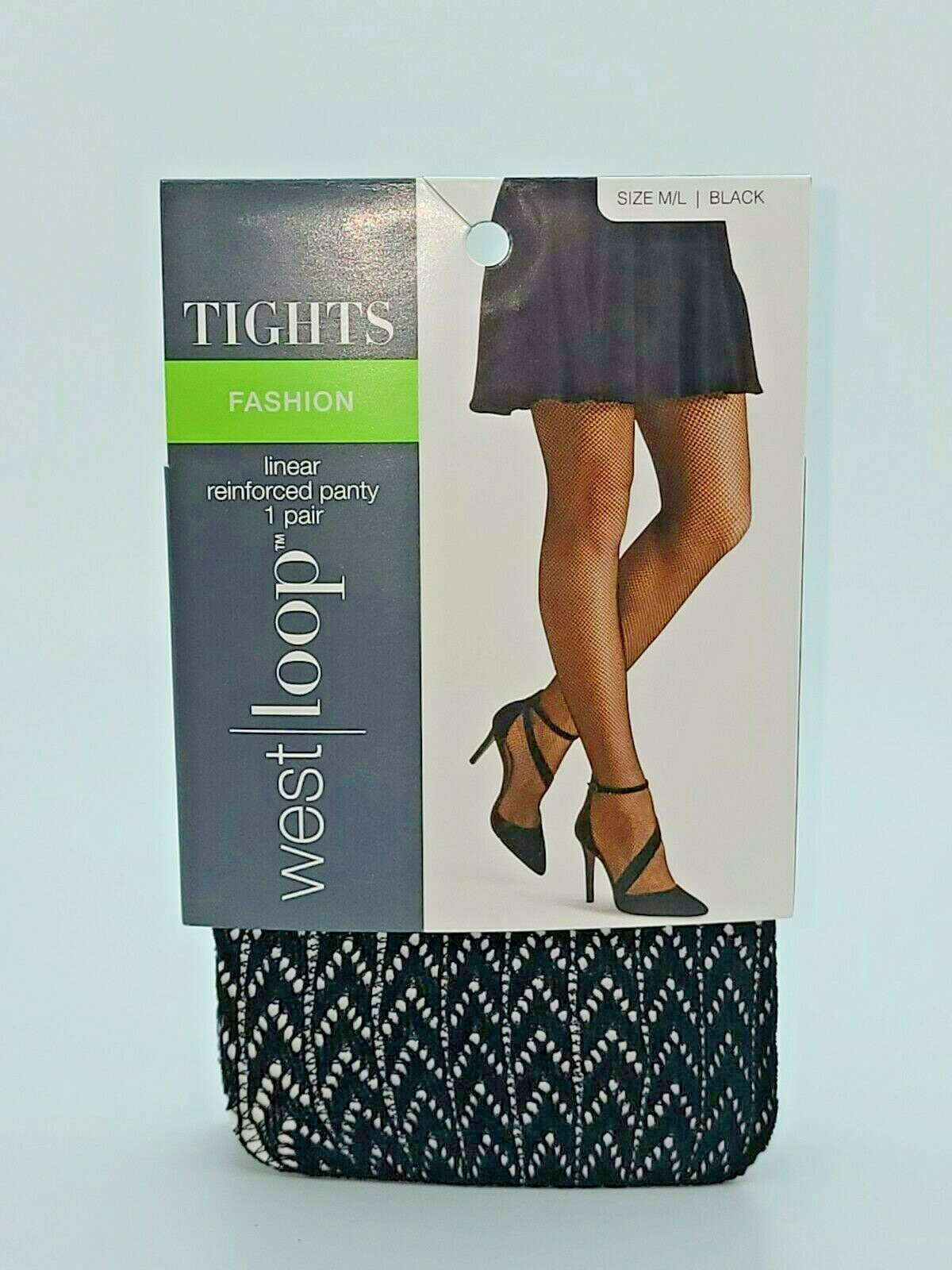 West Loop Fashion Tights Black Linear Reinforced Panty 1 Pair M/l for ...